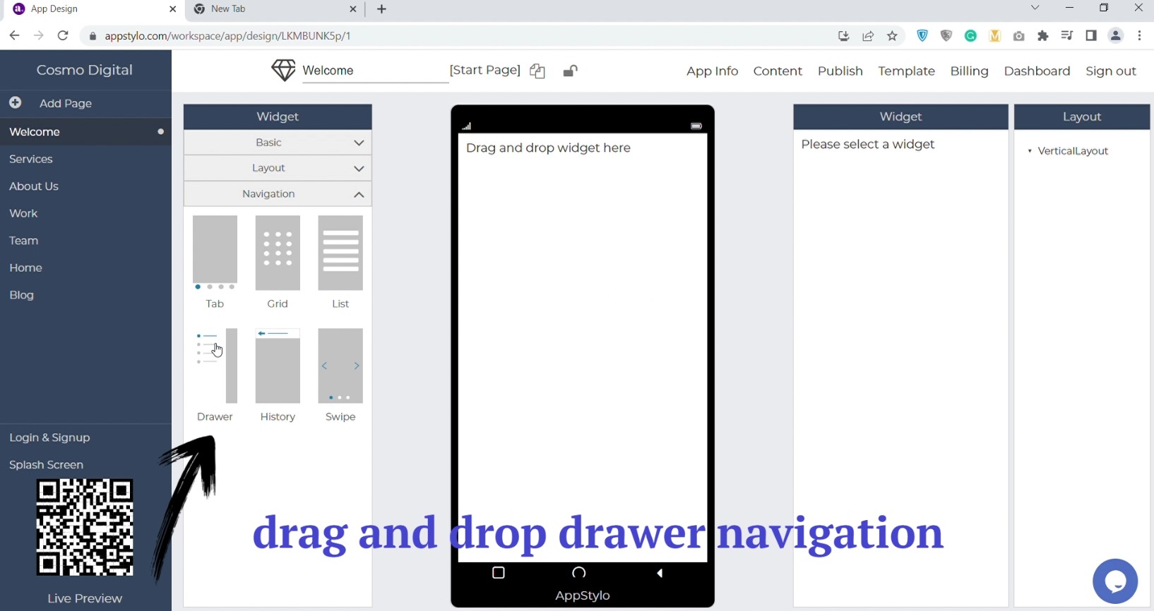 Drawer Navigation Implementation In Appstylo - Appstylo