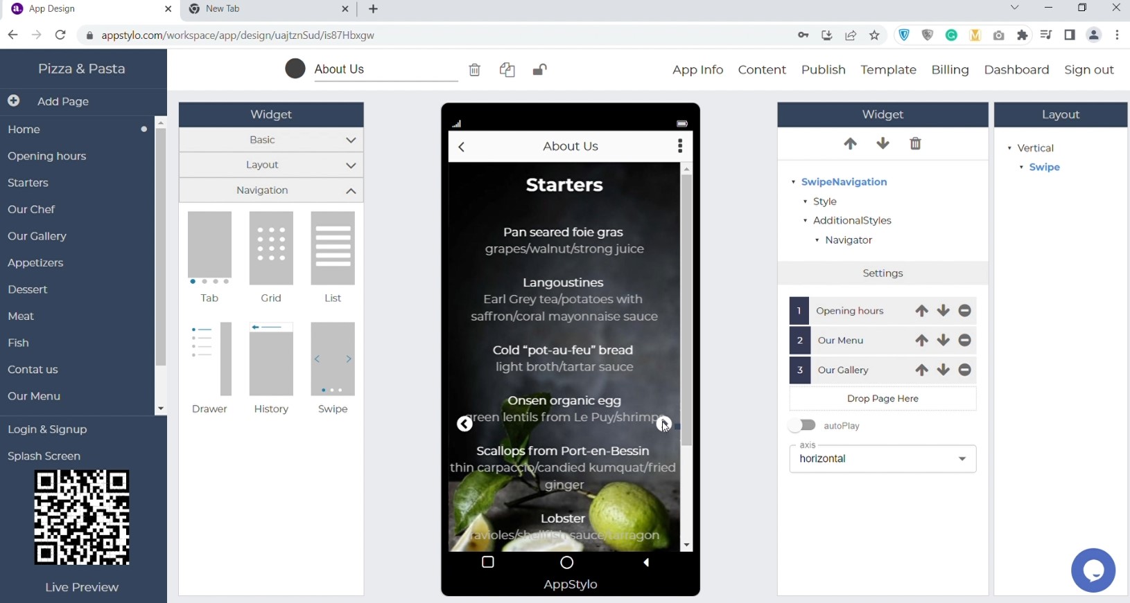 Swipe Navigation Implementation In Appstylo Appstylo